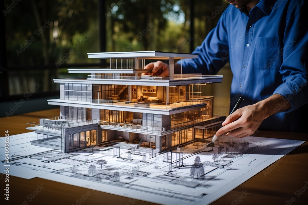 Explore an architect in action, skillfully sketching a building's ...