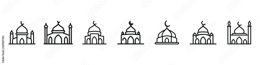 Mosque icon vector. mosque icon set. mosque vector icon flat design ...