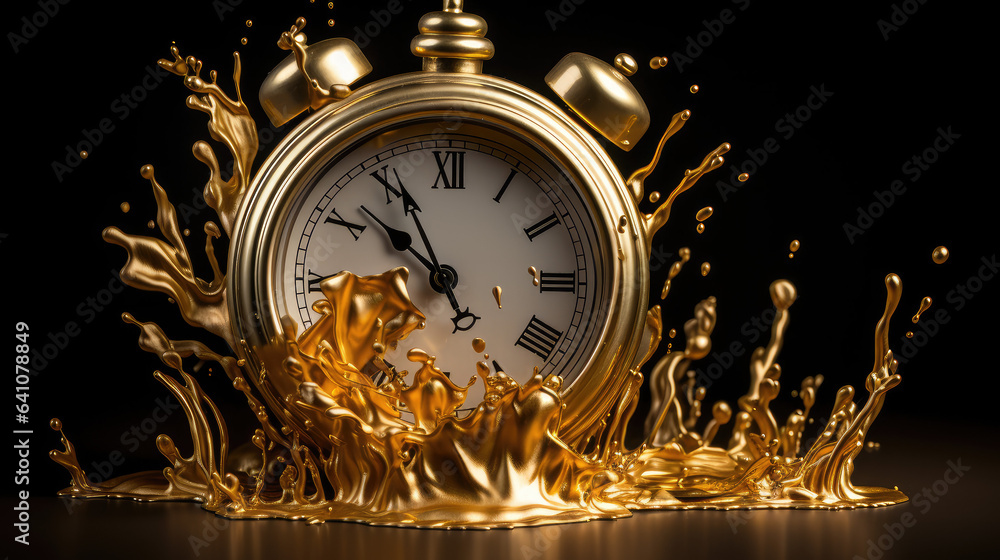 Time is flying concept with gold clock Stock Illustration | Adobe Stock