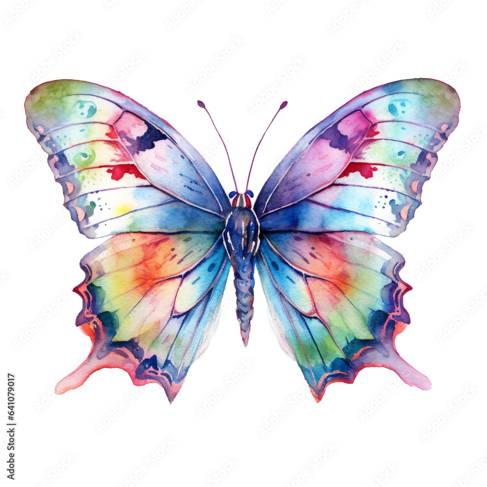 Butterfly watercolor clipart on transparent background. Generative AI ...