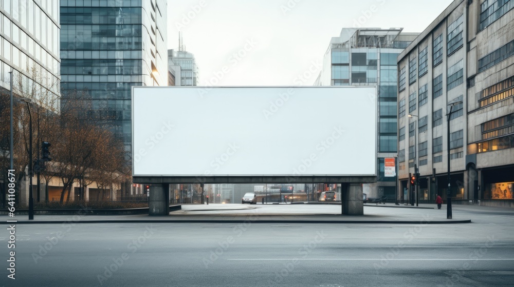 Big empty billboard in the city. Roadside large billboards Stock Photo ...