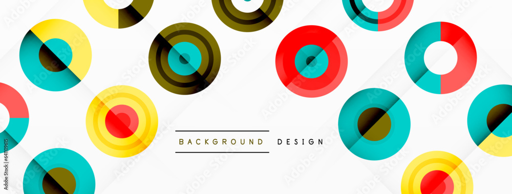 Abstract background with circle symmetric grid composition. Circle ...