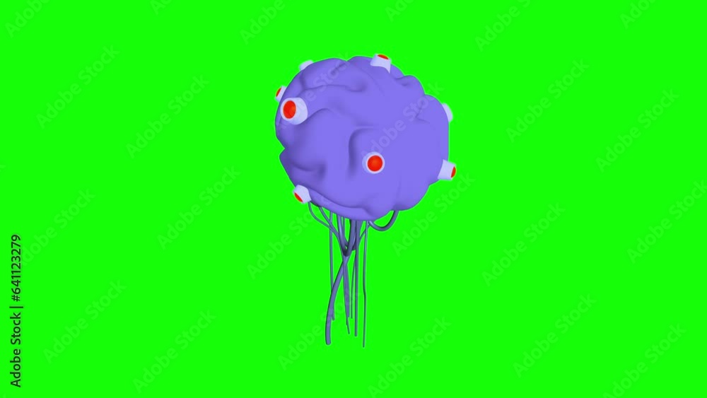 Cyber brain wired neural network. Robotic eternal organ. Cyborg robot ...