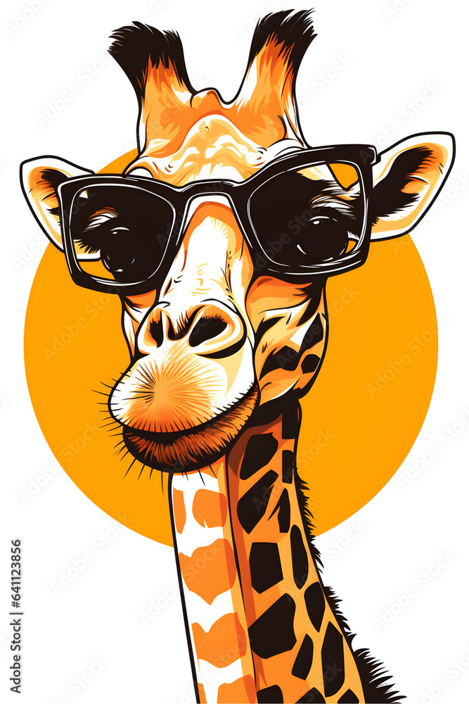 Funny giraffe drawing vector on transparent background PNG Stock ...