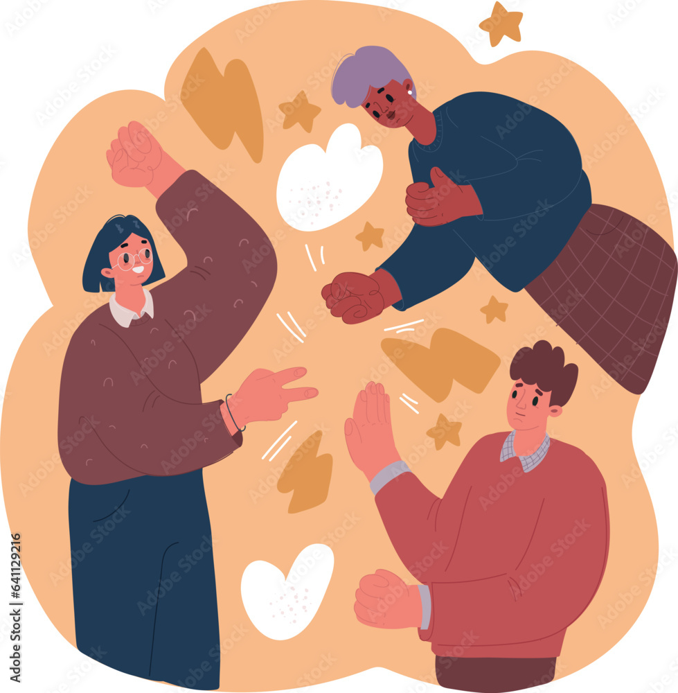 Vector illustration of Hand gestures set. Hands play rock paper ...