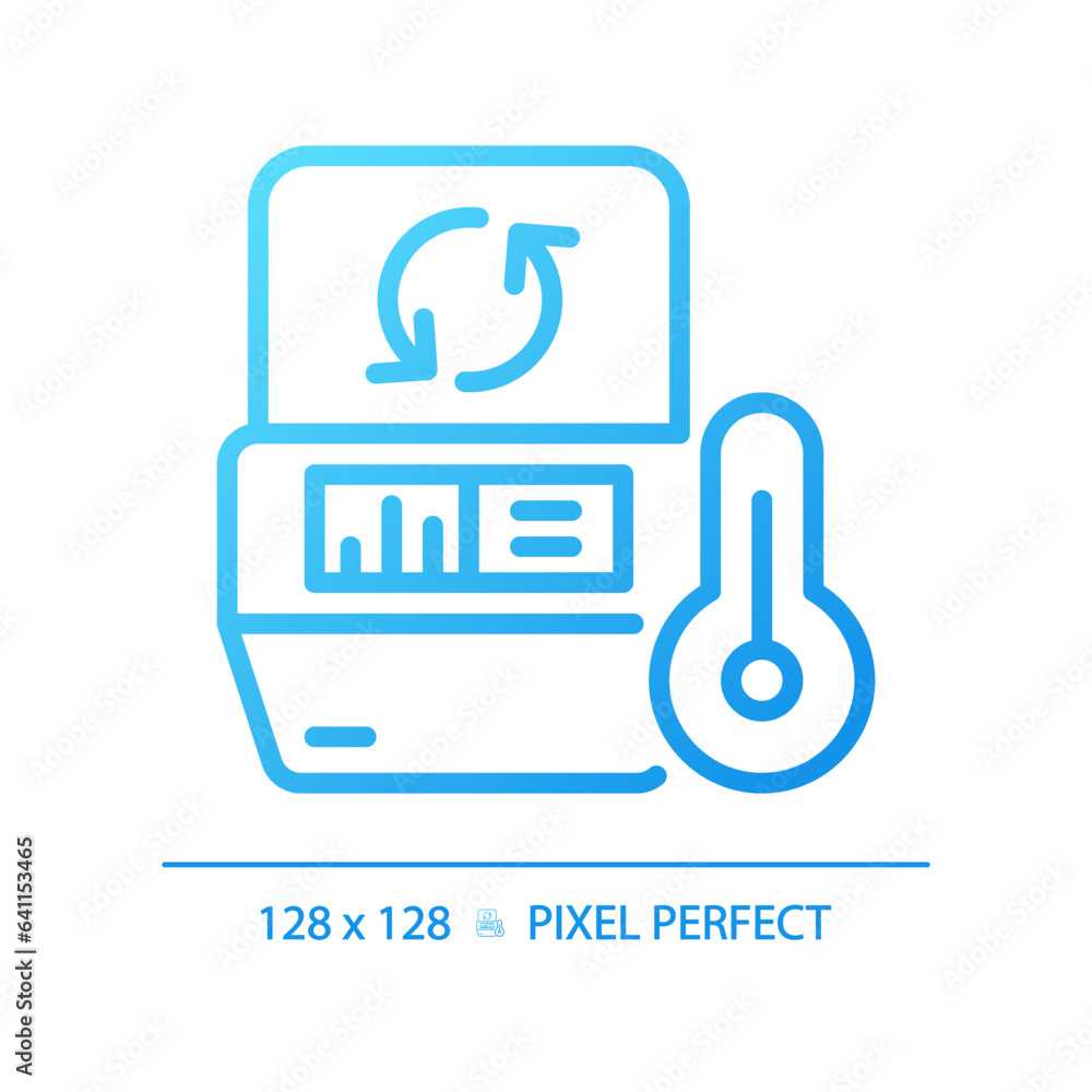 Pcr machine pixel perfect gradient linear vector icon. Thermal cycler ...