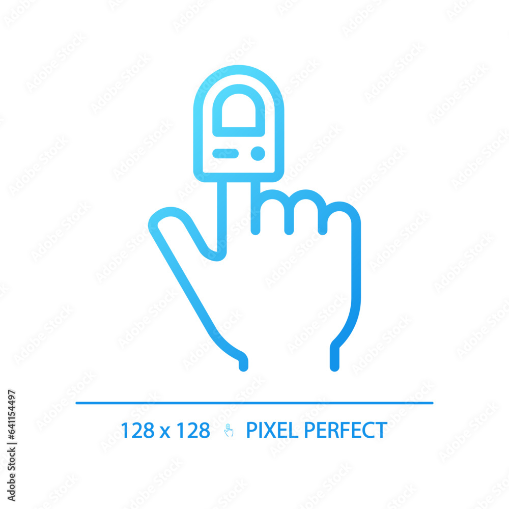Pulse oximeter pixel perfect gradient linear vector icon. Oxygen ...