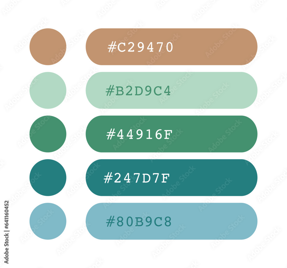 Blue, green and earthy tones color palette, light pastel colors catalog ...