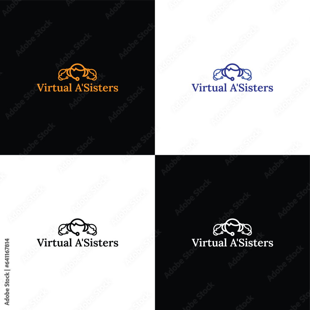 Virtual Assistance logo design design, card, vector, business ...