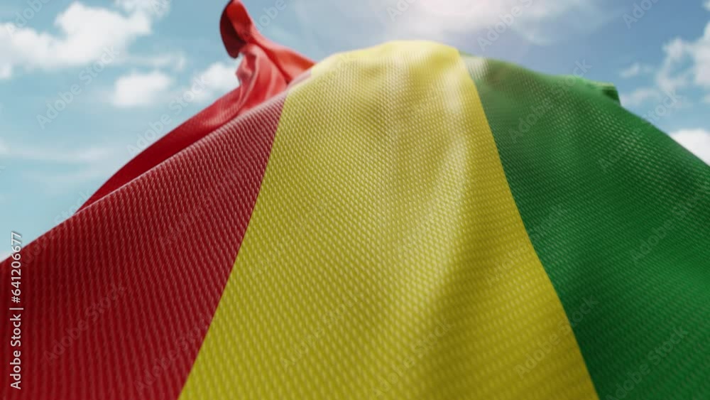 Wavy flag of Bolivia blowing in the wind in slow motion. Waving ...