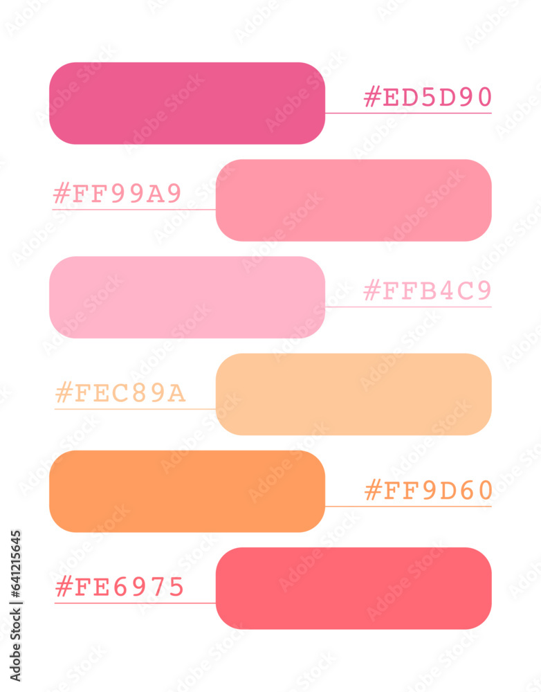 Pink color palette, neon vibrant colors catalog, color matching, RGB ...