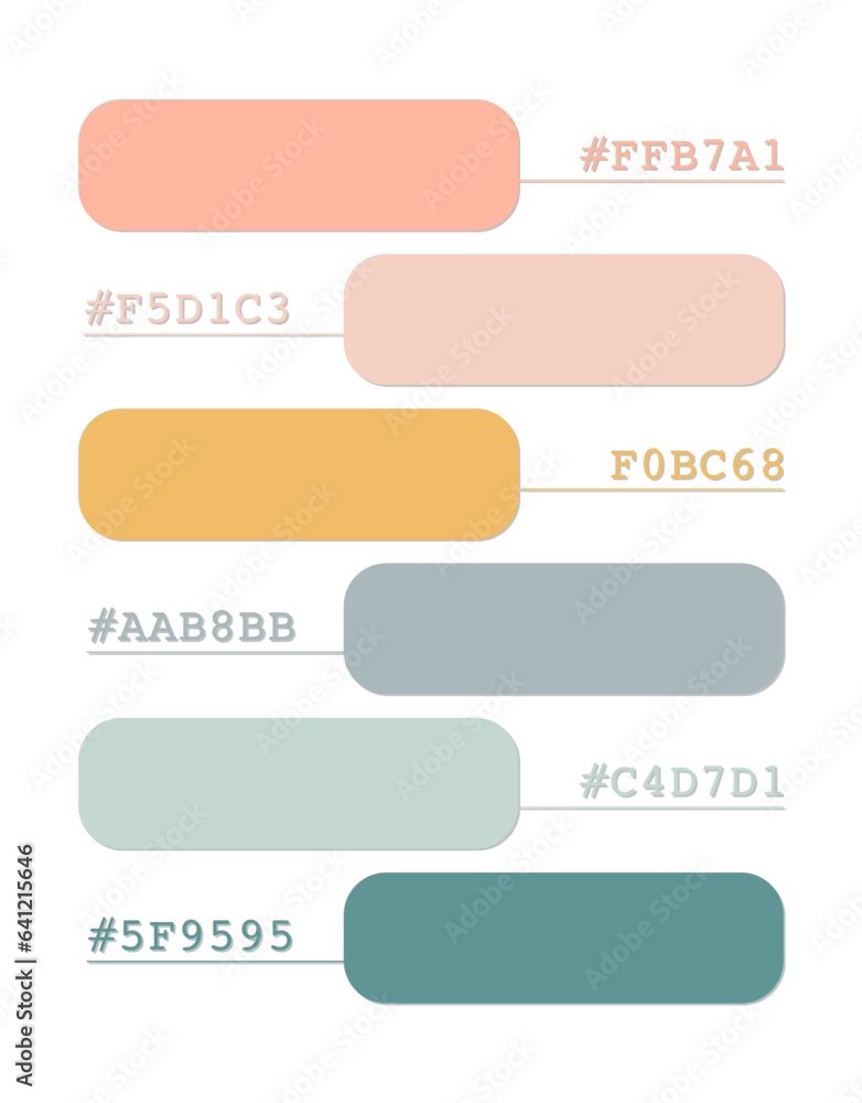 Pink and blue color palette, light pastel colors catalog, color ...