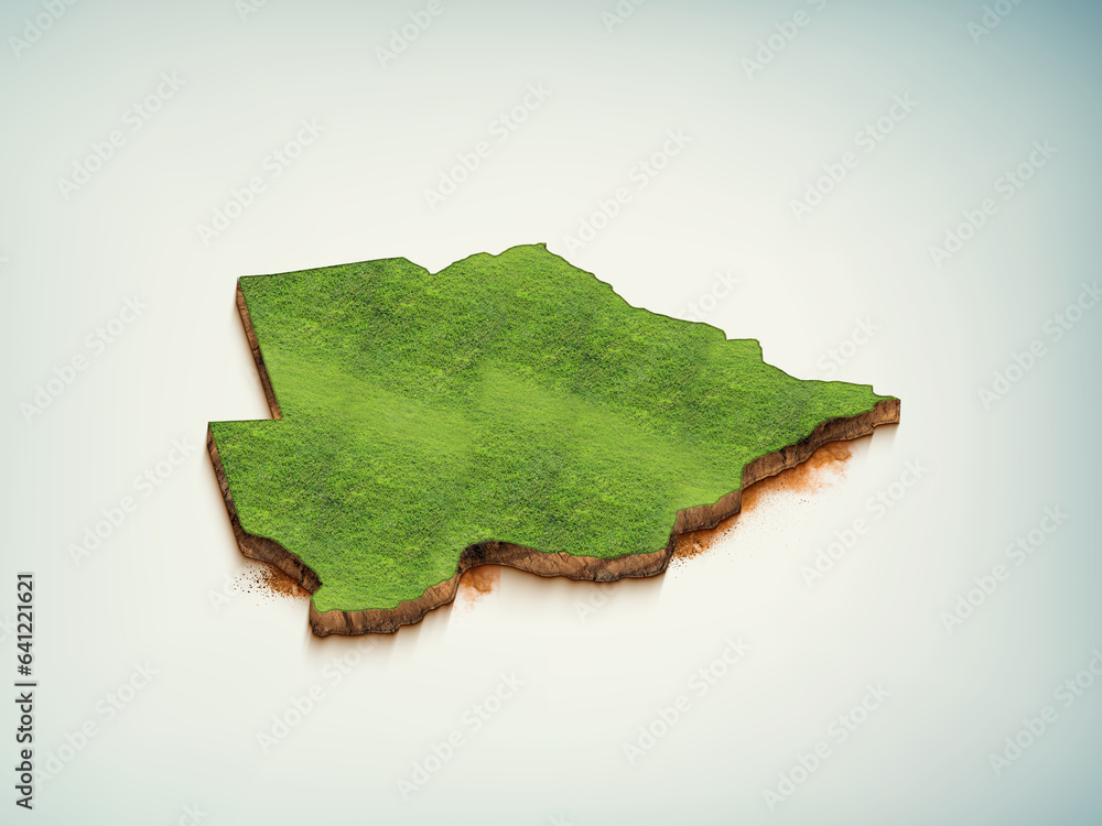 High-quality Botswana 3D soil map, Botswana Southern Africa 3D soil map ...