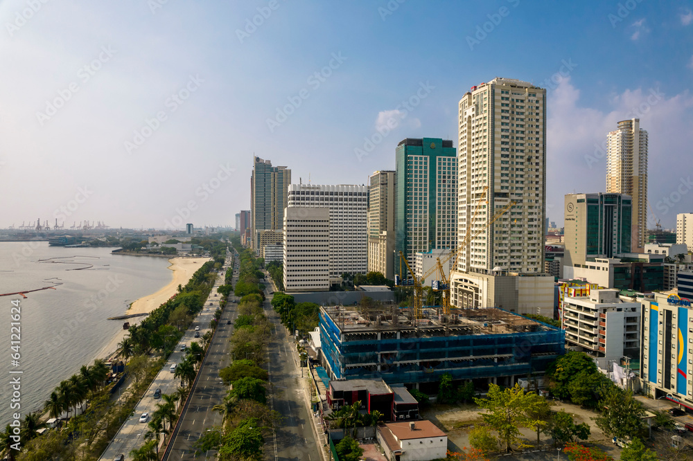 Manila, Philippines - Afternoon aerial of Manila skyline showing the ...