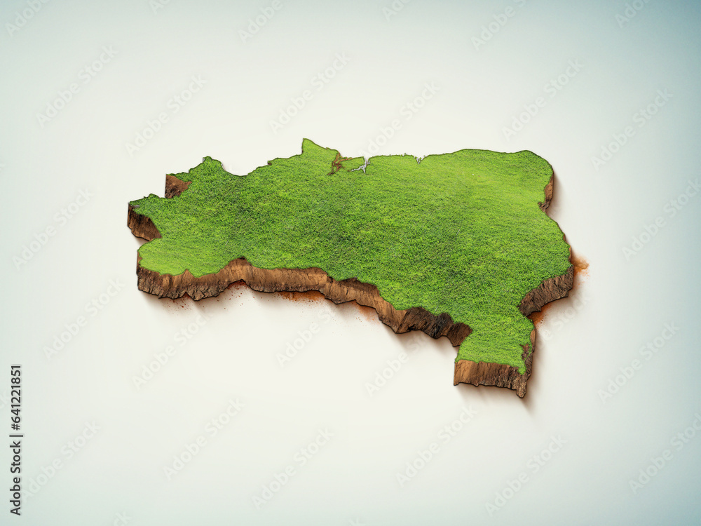 High-quality Brazil 3D soil map, Brazil 3D soil map render. Stock ...