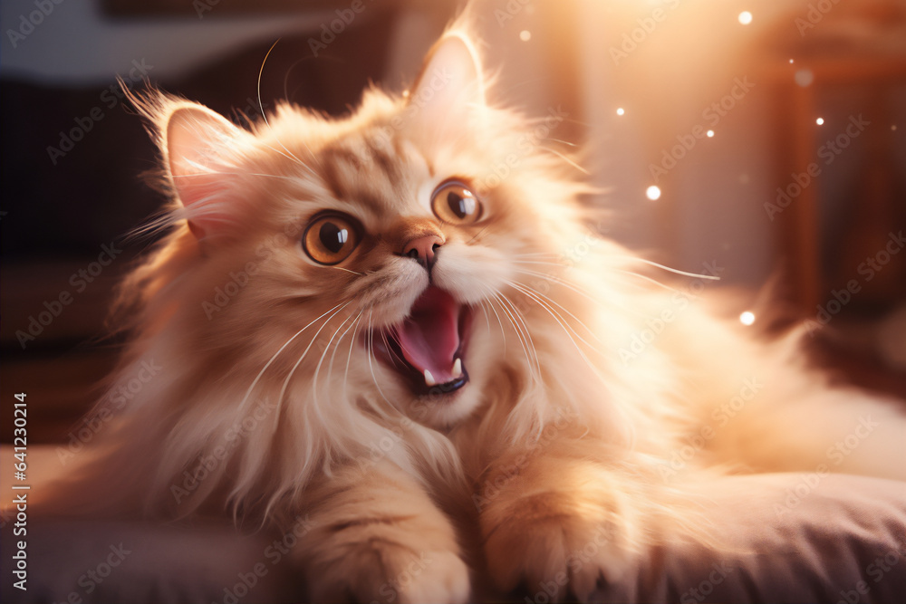 wefie cats with smile and happy face, cute fluffy, hyper realistic ...
