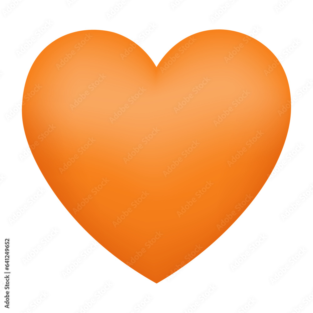 Orange heart emoji isolated on white background. Emoticons symbol modern, simple, vector ...