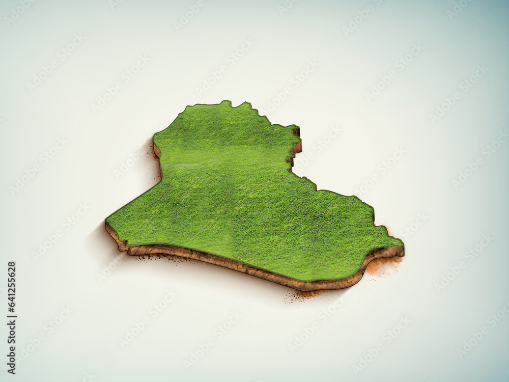 High-quality IRAQ 3D soil map, IRAQ 3D soil map render. ilustración de ...