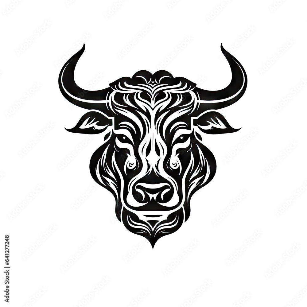 Ornate Taurus Icon, Sheep Portrait Isolated, Chinese Horoscope Minimal ...