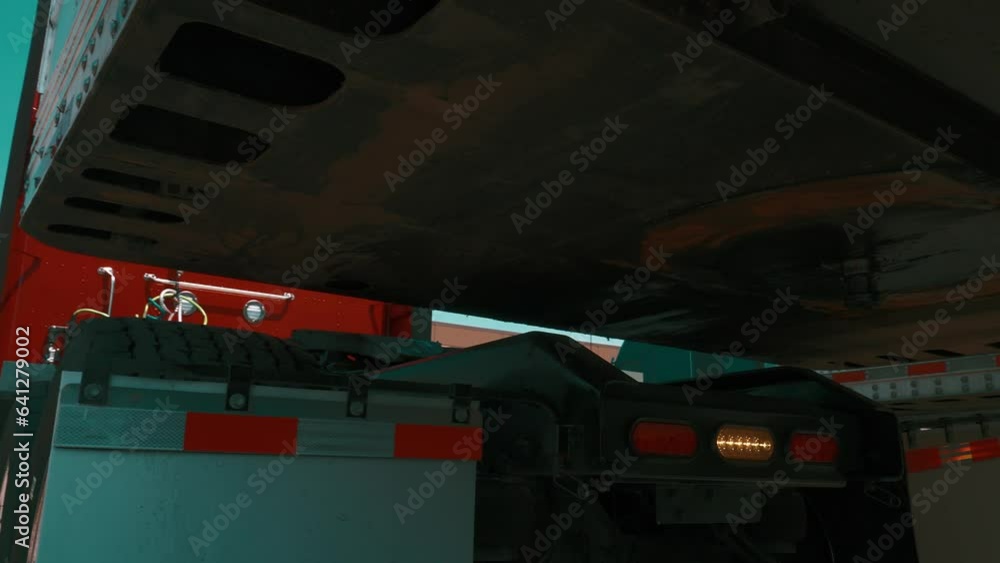 semi american truck bobtail backing up to couple the fifth wheel with ...