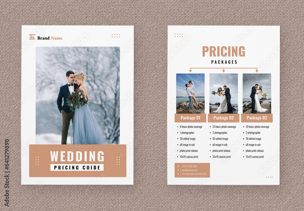Wedding Price Guide Design Stock Template | Adobe Stock
