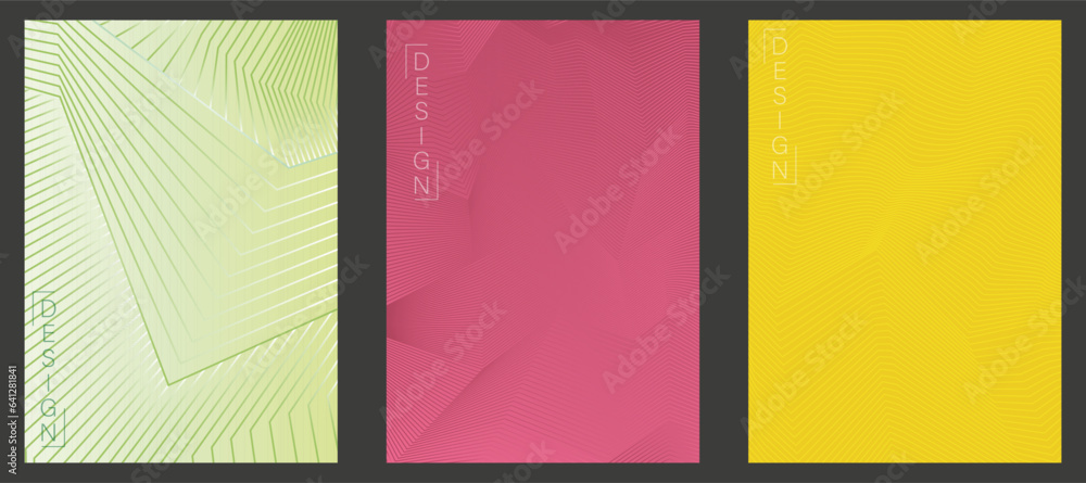 Colorful linear composition. A set of layouts for the design of banners ...