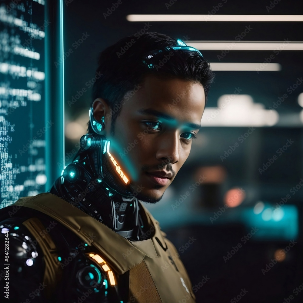 Chat with AI, Artificial Intelligence. man using technology smart robot AI, artificial ...