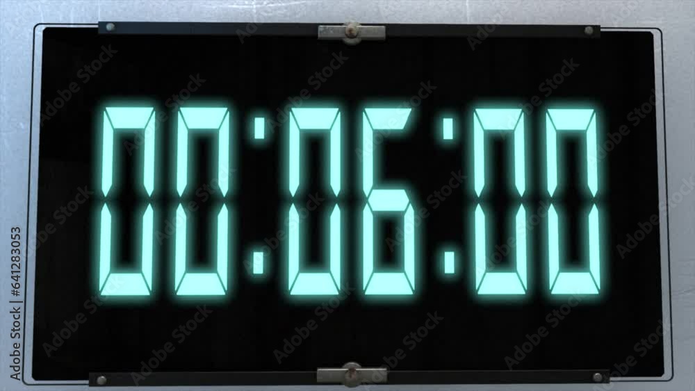 High quality CGI render of a digital countdown timer on a wall-mounted ...