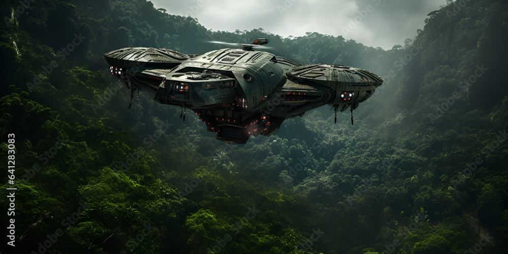 A scene from the movie alien ship in jungle Exploring the Alien Ship in ...