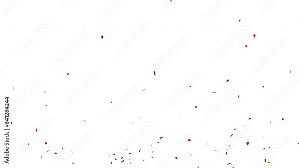 3D Confetti Blast Red Blast Animation 4k on White, Green and Alpha ...