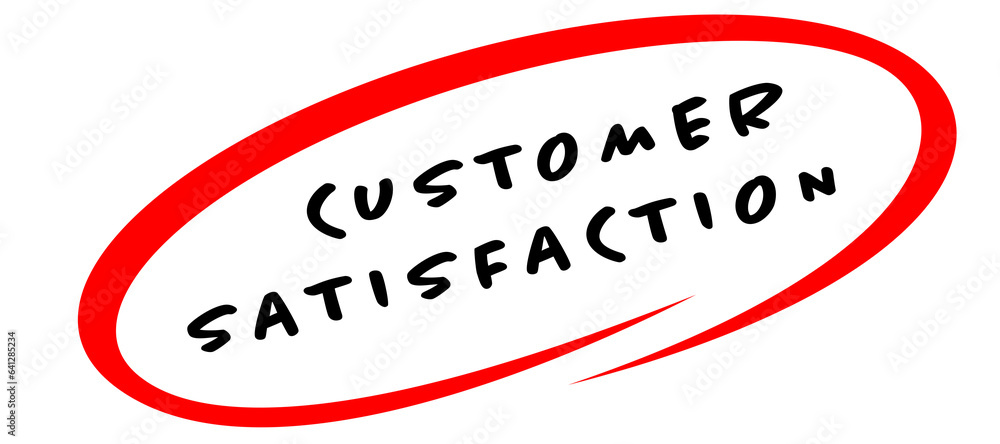 Digital png of customer satisfaction text in red ring on transparent ...