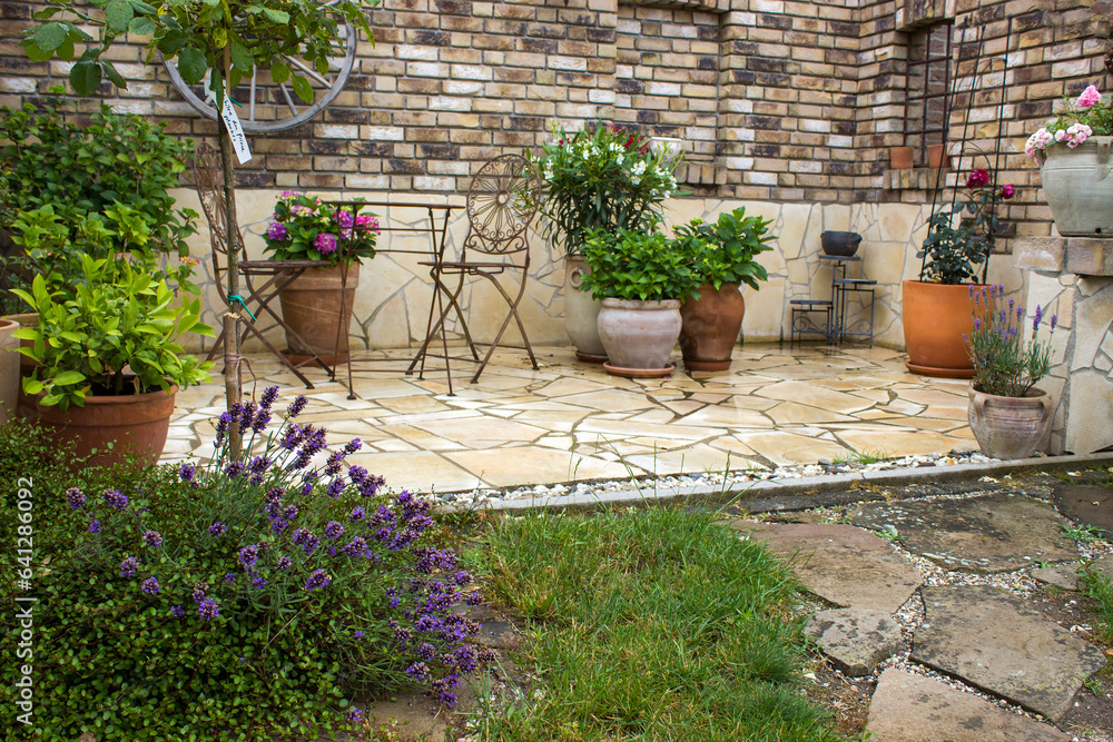 Photo & Art Print beautiful place in the garden in the mediterranean ...