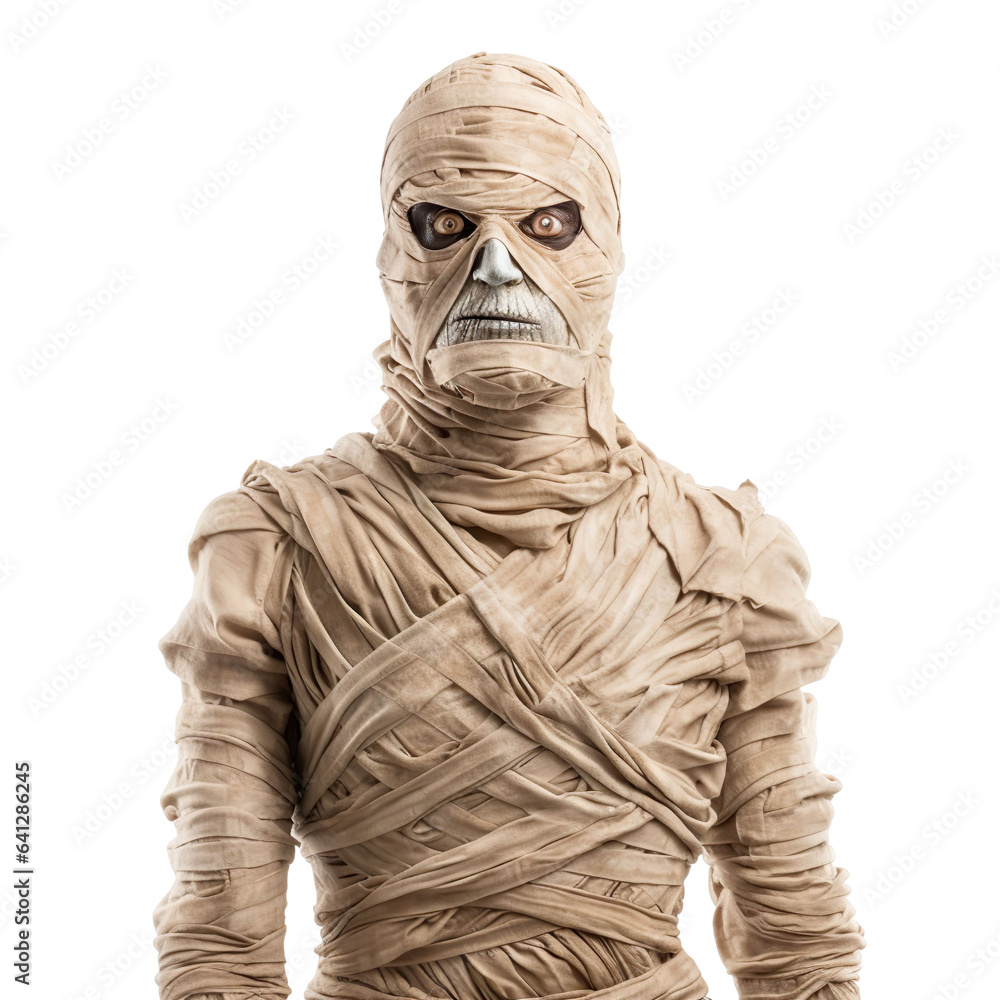 Halloween costumes - Front view mid shot of white man dressed as mummy ...