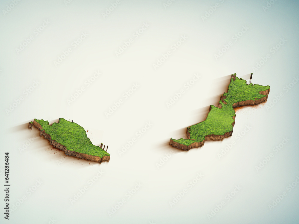 High-quality Malaysia 3D soil map, Malaysia 3D soil map render. Stock ...