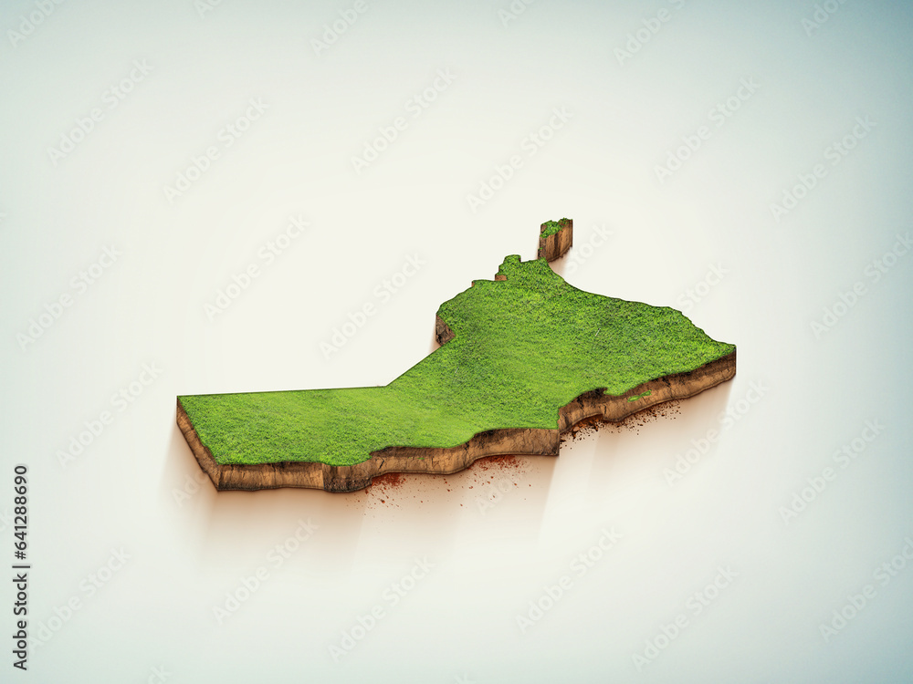 High-quality Oman 3D soil map, Oman 3D soil map render. foto de Stock ...