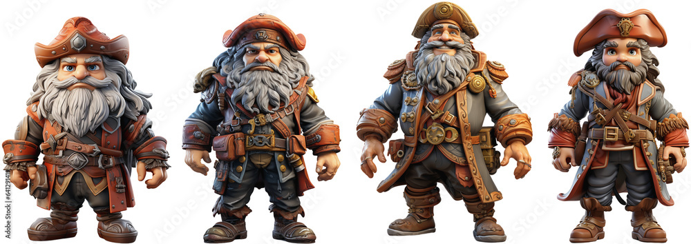 cartoon figures of heavily armed pirates with beards and pirate hat ...