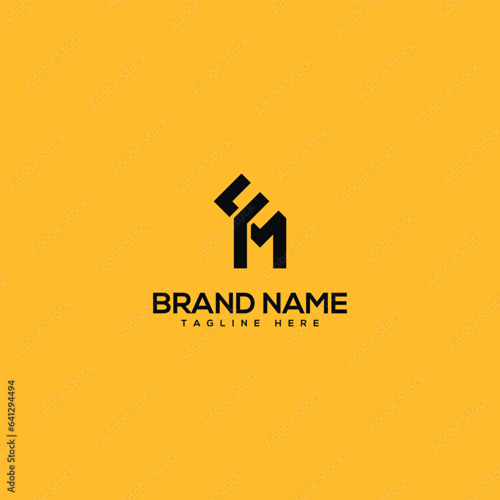 Abstract initial letter ME EM logo design template - vector. Stock ...