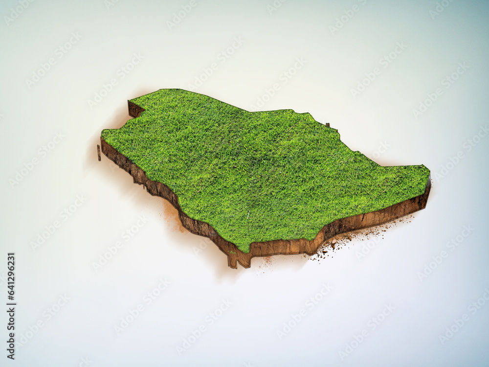 High-quality Saudi Arabia 3D soil map, Saudi Arabia 3D soil map render ...