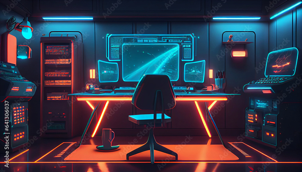 Professional Gamers Room With Ultra Powerful Personal Computer. Paused ...