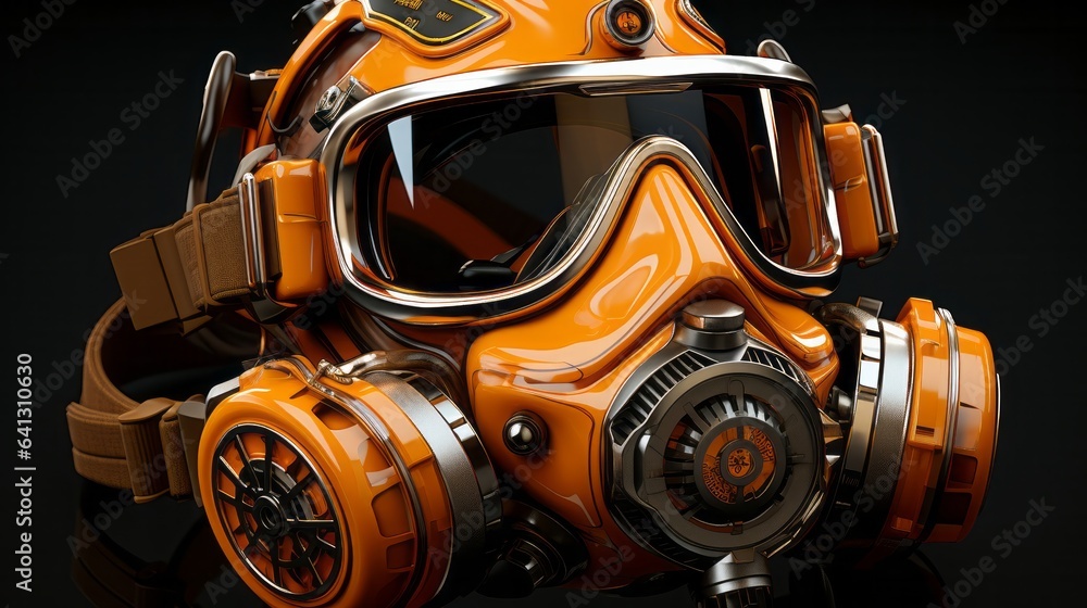 Gas mask with respirator and hazardous filter. Generative AI. Stock ...