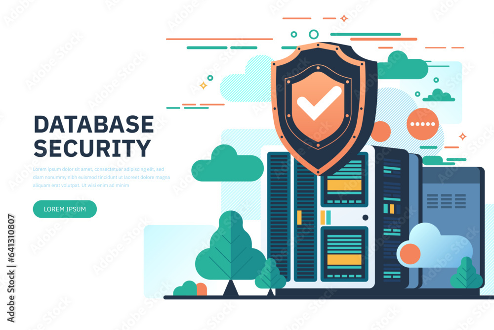 Database Security Phishing Hacker Attack Data Server Web Concept