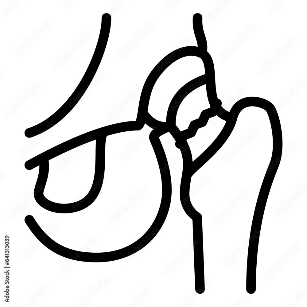 Fracture of femoral neck line icon, Human diseases concept, human ...