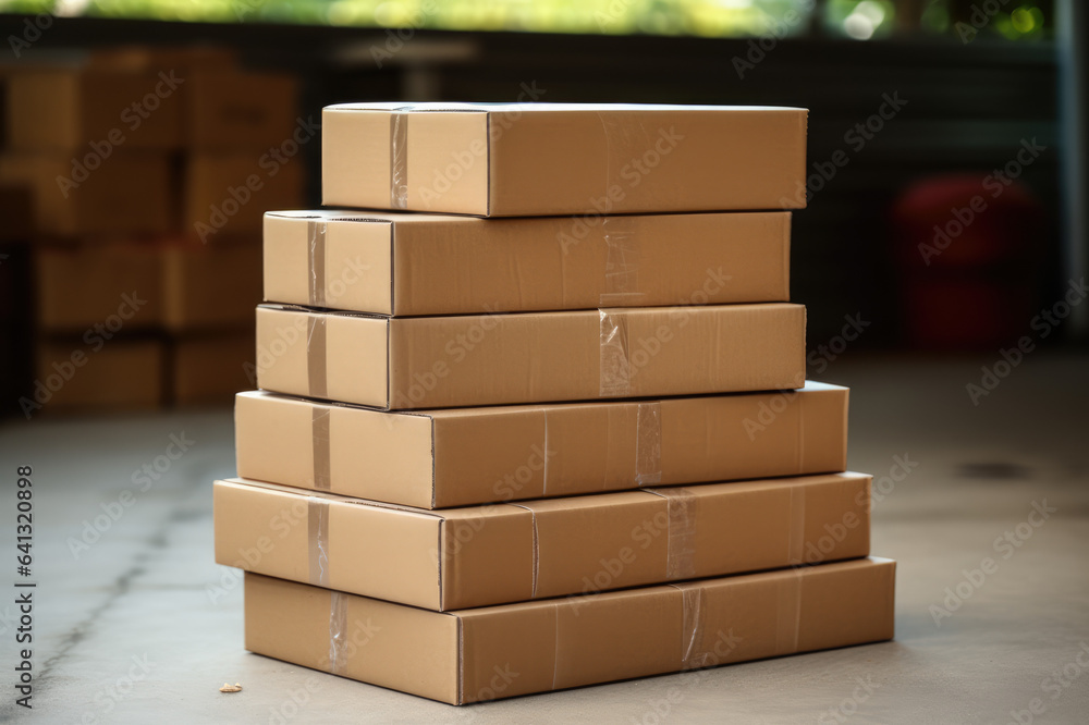 Ecological cardboard boxes. Unmarked. Product boxes. mock-up Stock ...