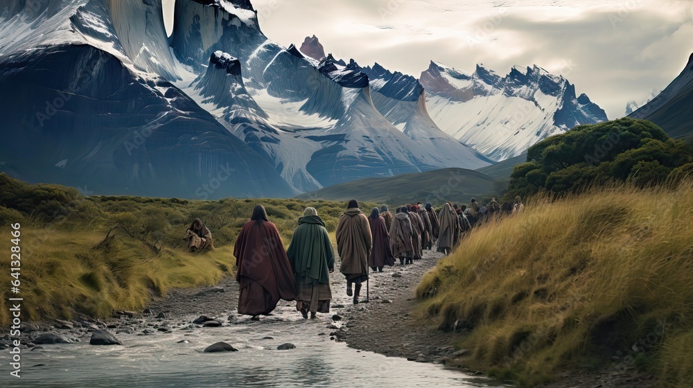 ancestral Onas and Selk'nam tribes inhabiting the Patagonia region ...