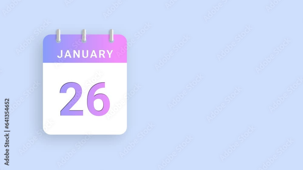 January - Calendar Animation Displaying Monthly Progression Stock Video ...