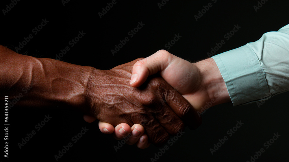 Diversity in Unity: People of Different Skin Colors Sharing a Handshake ...