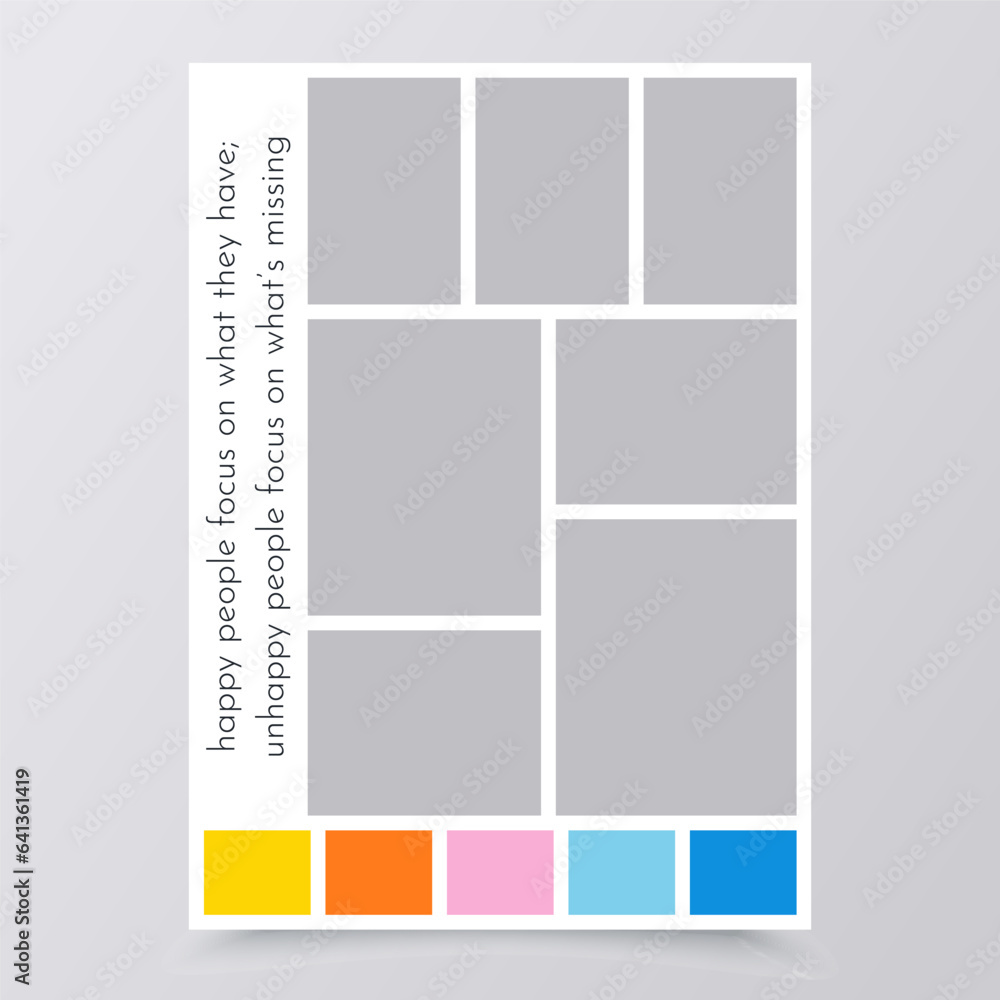 Photo collage template. Moodboard layout. Mood board background ...