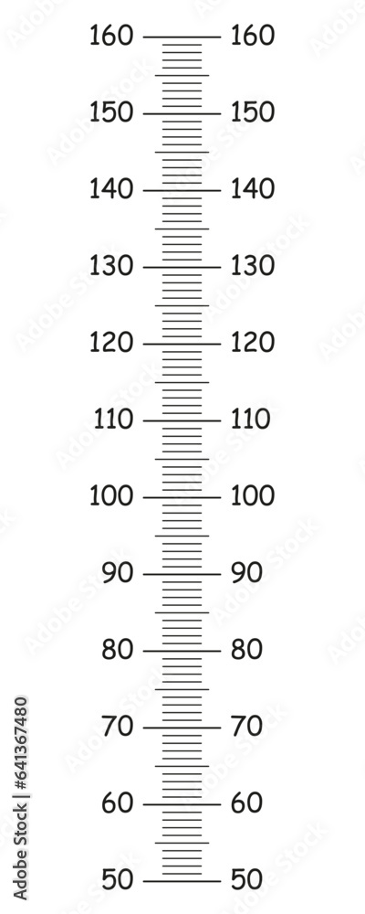 Kids height chart from 50 to 160 centimeters. Template for wall growth ...