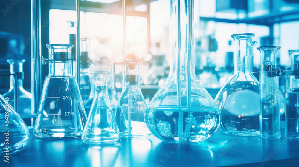 Chemical reagent bottles, scientific experiment bottles of various ...