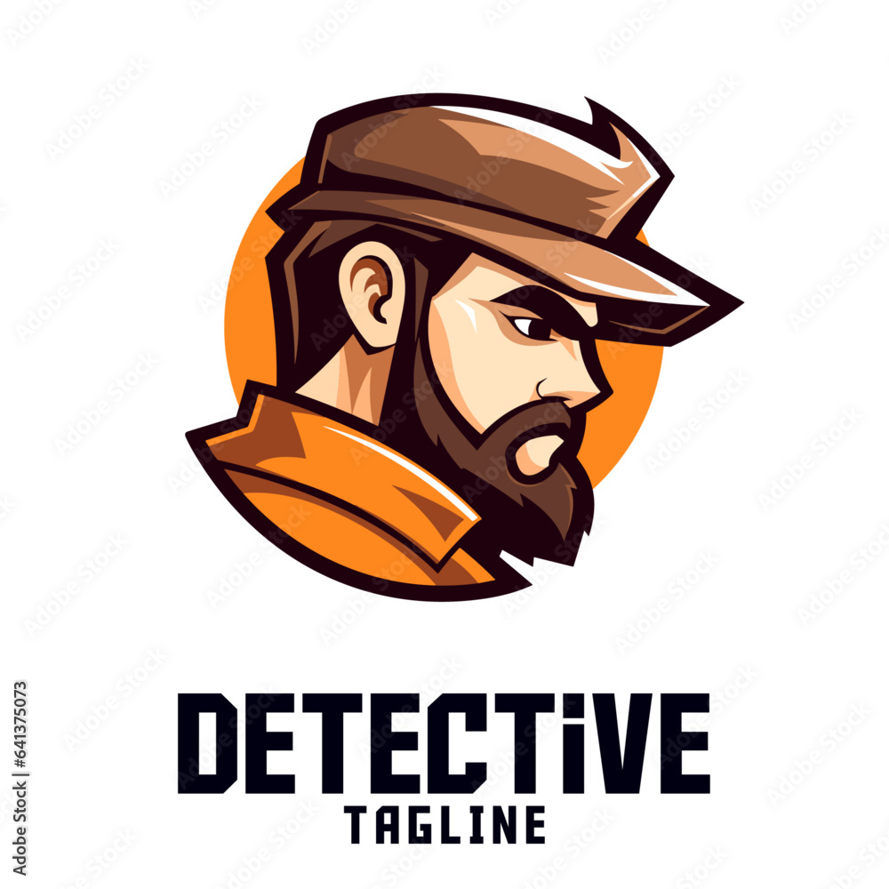 Illustrated Man Sleuth: Logo, Mascot, Illustration, Vector Graphics for ...